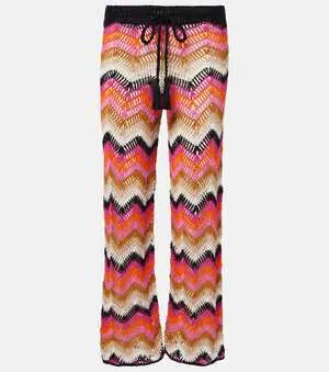 Anna Kosturova Crochet Wide-leg Pants - Multicoloured