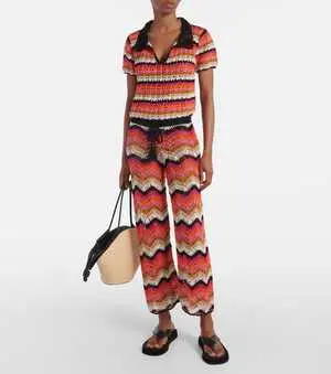 Anna Kosturova Crochet Wide-leg Pants