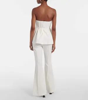 SELF-PORTRAIT Strapless Crepe Jumpsuit