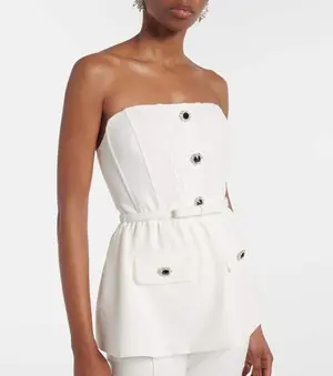 SELF-PORTRAIT Strapless Crepe Jumpsuit