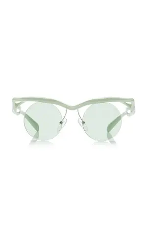 Prada Oval Frame Sunglasses - Green