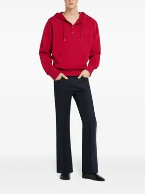 COURREGES Buttoned Hoodie - Red