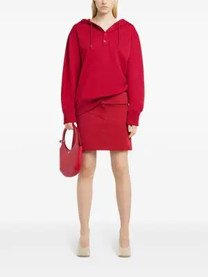 COURREGES Buttoned Hoodie - Red