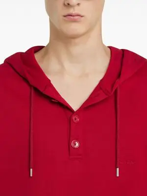 COURREGES Buttoned Hoodie - Red