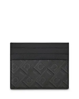 FERRAGAMO Monogram Credit Card Holder - Nero