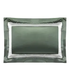 Gingerlily Ashdown Oxford Silk Pillowcase, King - Green/white