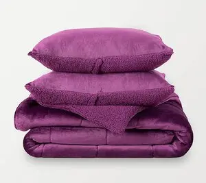 BERKSHIRE BLANKET Berkshire Reversible Velvetloft Sherpa Comforte R Set Full/qn - One-color
