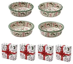 TEMP-TATIONS As Is Set Of 4 Mini Pie Plates - One-color