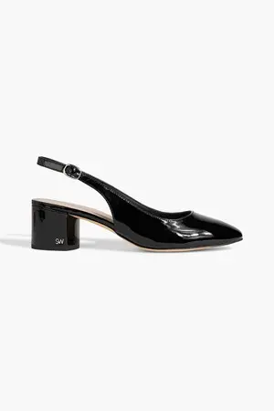 STUART WEITZMAN Bridget Patent-leather Slingback Pumps