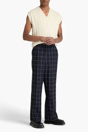 Acne Studios Checked Wool-blend Pants - Navy