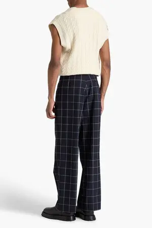 Acne Studios Checked Wool-blend Pants - Navy
