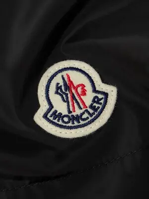Moncler Straight-leg Mid-length Logo-appliquéd Swim Shorts - Black