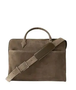 METIER Métier Closer All Day Suede Briefcase - Brown
