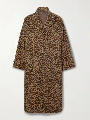 Kapital Cavalier Leopard-print Cotton-blend Twill Coat