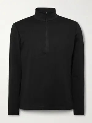Lululemon Slim-fit Stretch Recycled-jersey Half-zip Top - Black