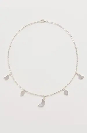 FREYA ROSE Petite Moon Pendant Necklace - Silver