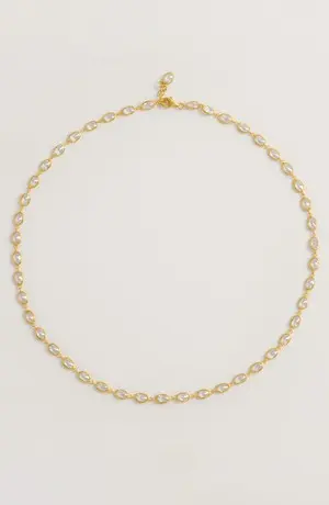 FREYA ROSE Oval Crystal Framed Necklace