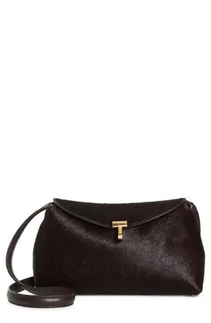 TOTEME T-lock Calf Hair Clutch - Wine