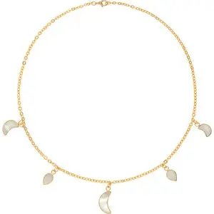 FREYA ROSE Petite Moon Charm Necklace - Gold