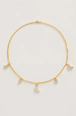 FREYA ROSE Petite Moon Necklace - Gold