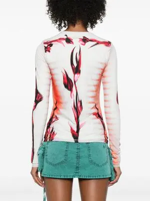 Jean Paul Gaultier Double-layered Printed Top