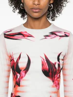 Jean Paul Gaultier Double-layered Printed Top