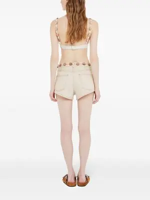 Alanui Ocean Dream Denim Shorts - Neutrals
