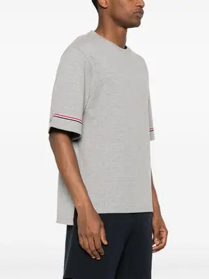Thom Browne Rwb-stripe Cotton T-shirt - Grey