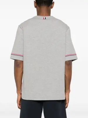 Thom Browne Rwb-stripe Cotton T-shirt - Grey