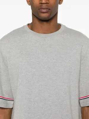 Thom Browne Rwb-stripe Cotton T-shirt - Grey