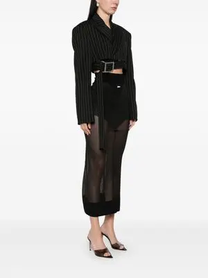 JEAN PAUL GAULTIER Pinstriped Cropped Blazer