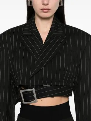 JEAN PAUL GAULTIER Pinstriped Cropped Blazer