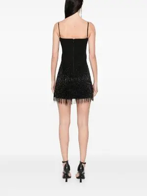 NISSA Fringe-detail Mini Dress