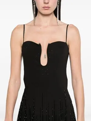 NISSA Fringe-detail Mini Dress