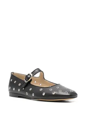 Le Monde Beryl Eyelet-studded Ballet Flats