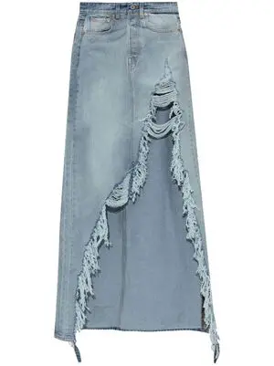 Vetements Draped Denim Skirt - Blue