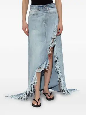Vetements Draped Denim Skirt