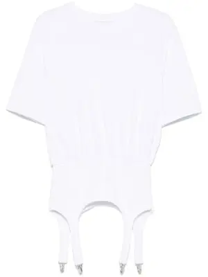 Fiorucci Suspenders Detailed T-shirt - White