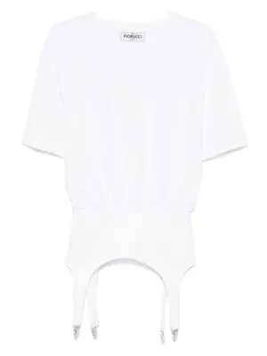 Fiorucci Suspenders Detailed T-shirt - White