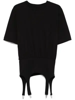 Fiorucci Suspenders-detailed T-shirt - Black