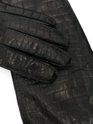MANOKHI Croc-effect Long Gloves