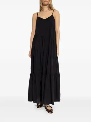 Michael Kors Cotton Tiered Maxi Dress - Black