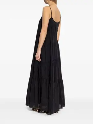 Michael Kors Cotton Tiered Maxi Dress - Black