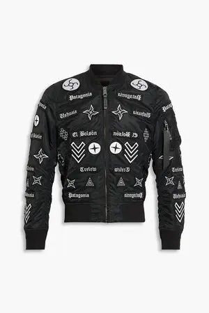 MARCELO BURLON COUNTY OF MILAN Appliquéd Shell Bomber Jacket