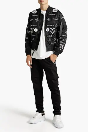 MARCELO BURLON COUNTY OF MILAN Appliquéd Shell Bomber Jacket