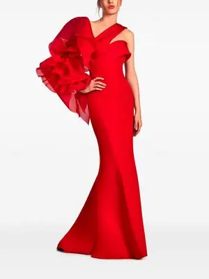 GABY CHARBACHY Ruffle-sleeve Gown