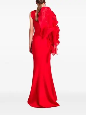 GABY CHARBACHY Ruffle-sleeve Gown