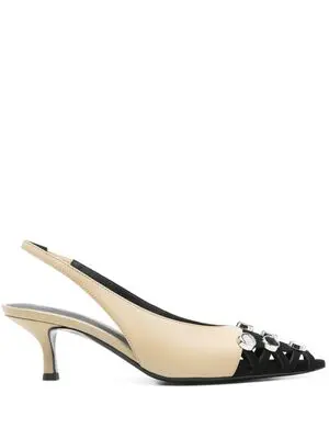 Attico 65mm Grid Slingback Pumps