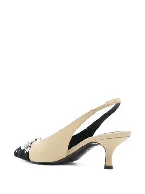 Attico 65mm Grid Slingback Pumps
