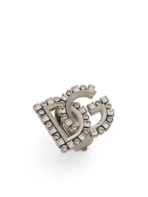 Dolce & Gabbana Dg Logo Crystal Embellished Clip-on Earrings